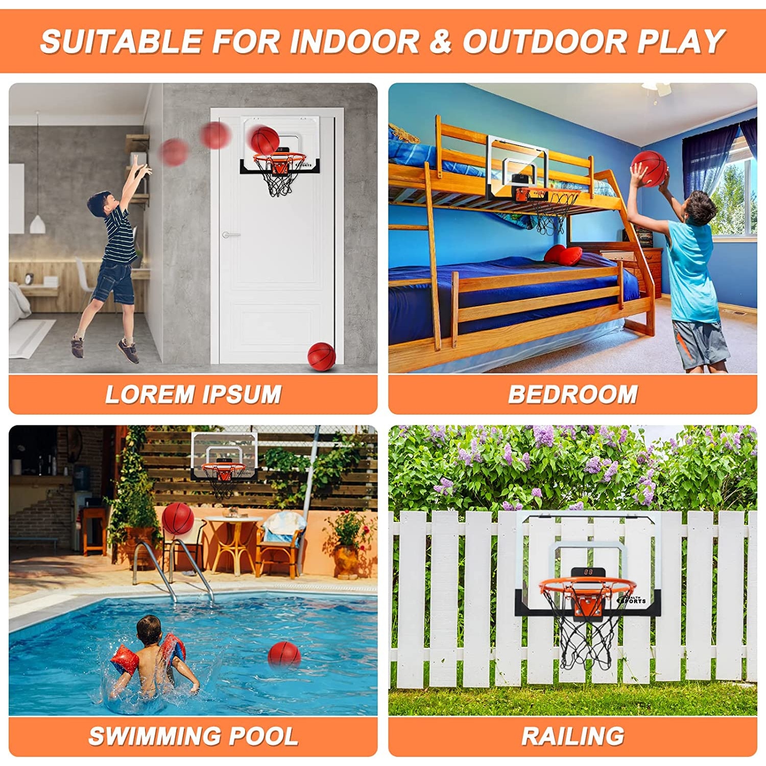 Cos de baschet, OVERTANG, Tablou de bord electronic, Interior/Exterior ...