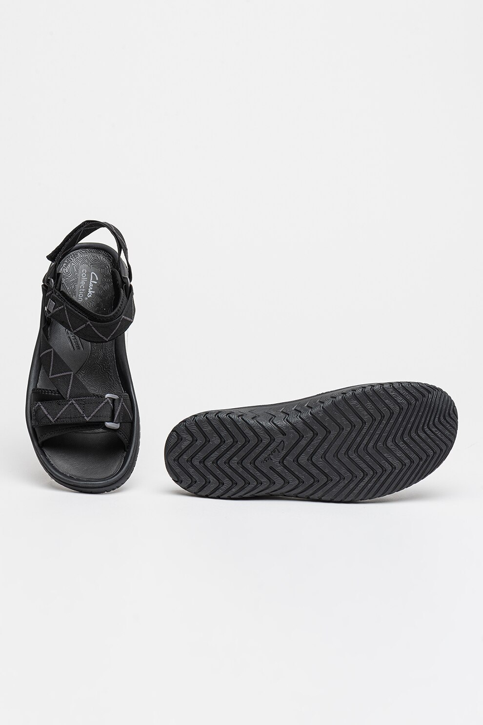 Clarks, Сандали Wesley с велкро, Черен, 10 - eMAG.bg