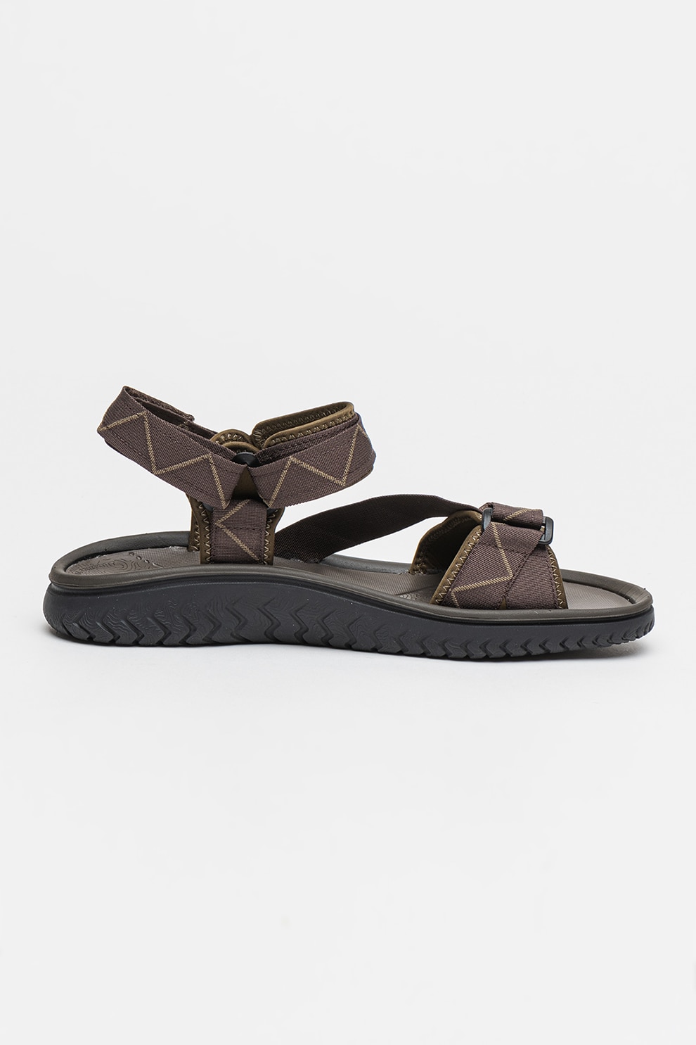 Clarks, Сандали Wesley с велкро, Тъмнокафяв, Каки, 10 - eMAG.bg