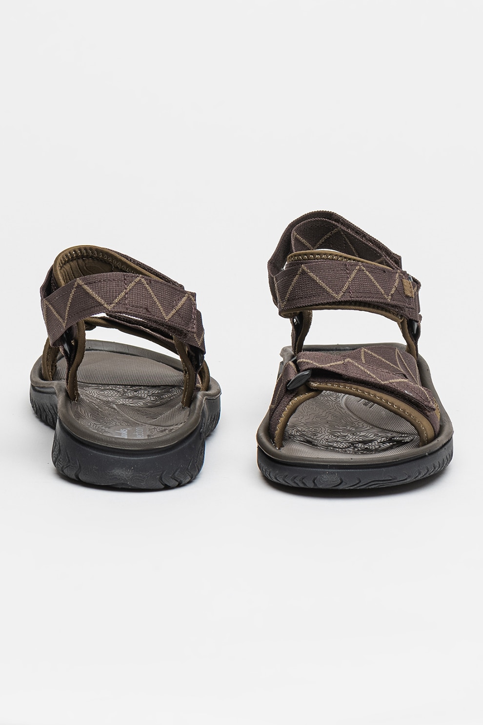 Clarks, Сандали Wesley с велкро, Тъмнокафяв, Каки, 10 - eMAG.bg