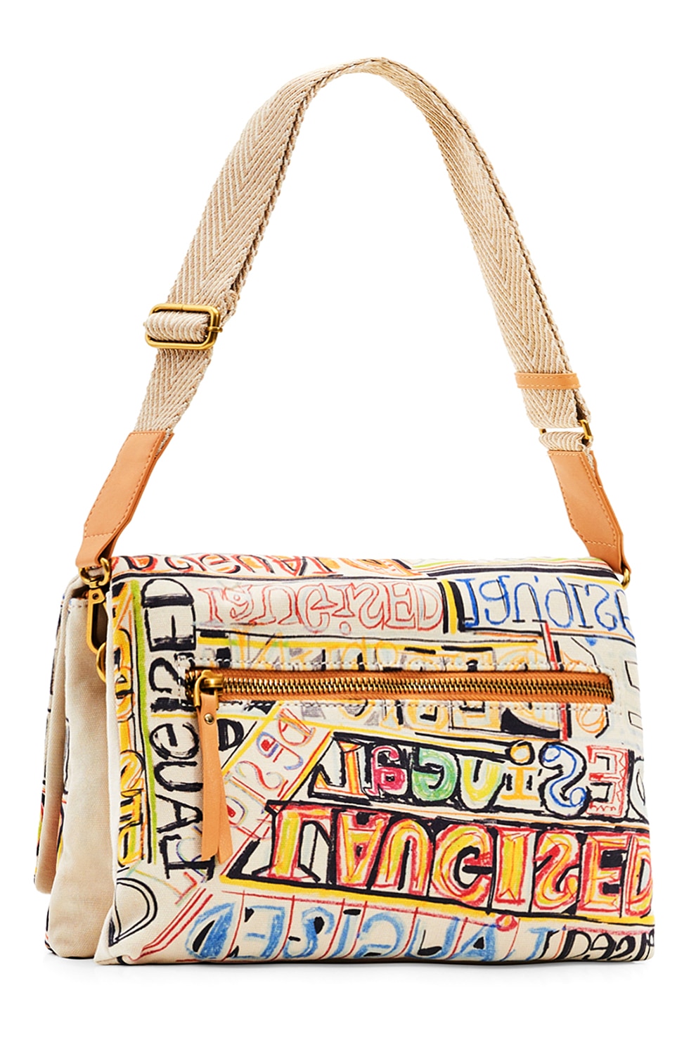 DESIGUAL, Geanta crossbody cu model logo, Multicolor - eMAG.ro
