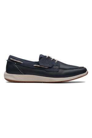 Clarks, Кожени обувки Atl Sail, Тъмносин, 9 - eMAG.bg