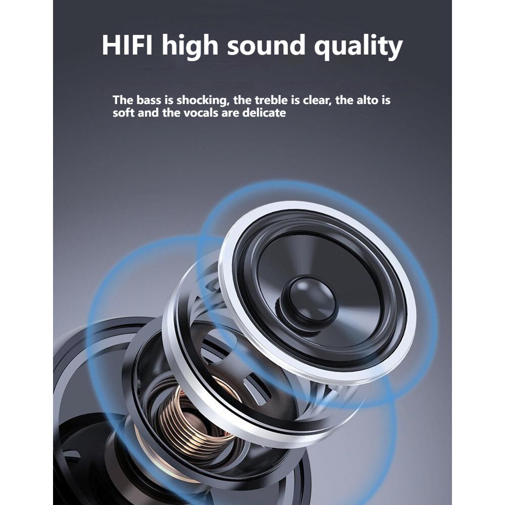 Безжични слушалки HYsmart, Bluetooth 5.3, HD микрофон, стерео, LCD ...