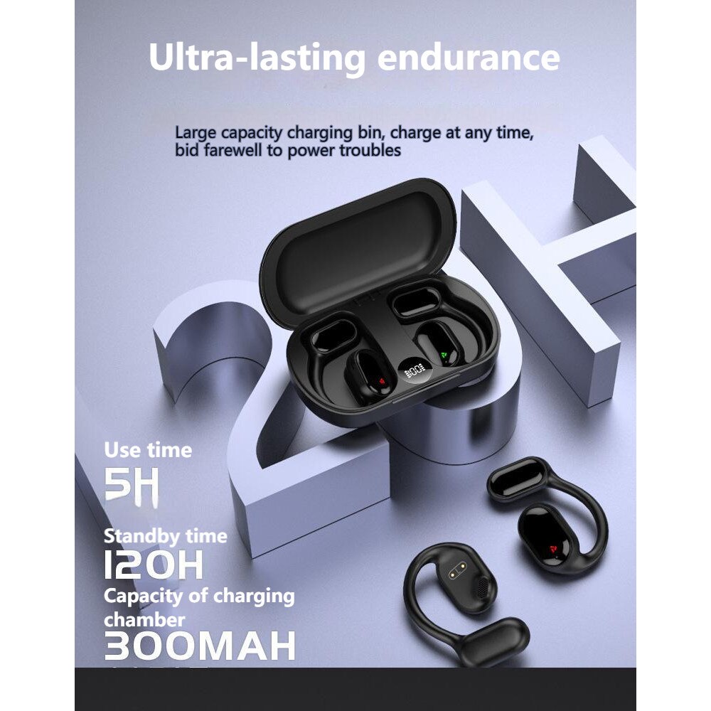 Безжични слушалки HYsmart, Bluetooth 5.3, HD микрофон, стерео, LCD ...