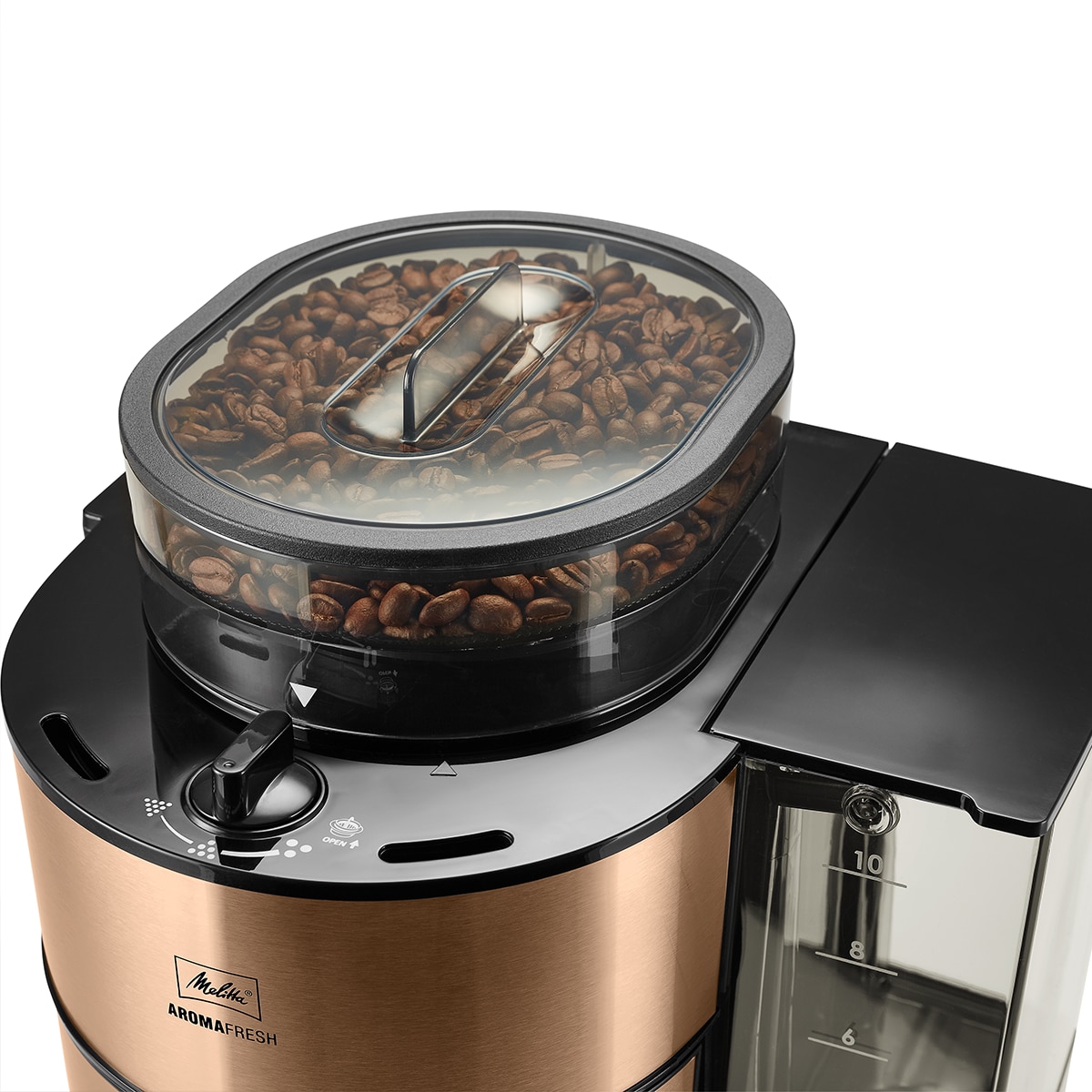 Cafetiera Melitta® AromaFresh 1021-04, 1000W, Rasnita integrata cu 3 ...