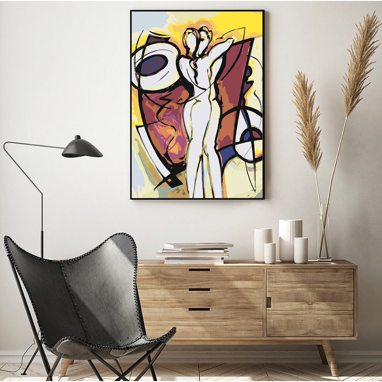 Set pictura pe numere Dragoste abstract 3111, panza bumbac pe rama lemn ...