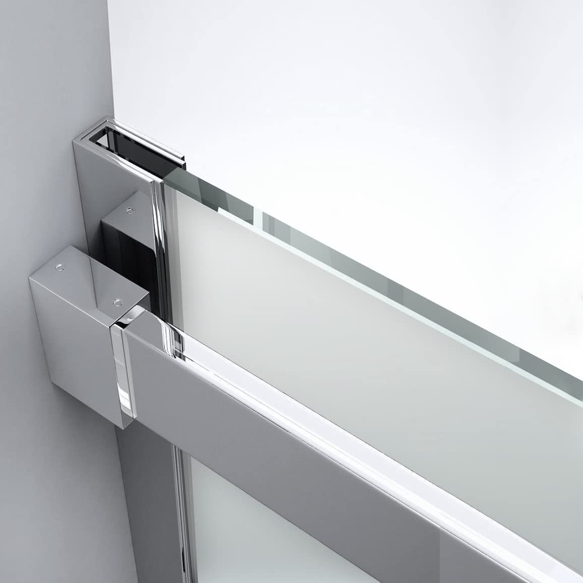 Paravan dus cu usa glisanta Glissando INOX, model Dance alb, sticla ...