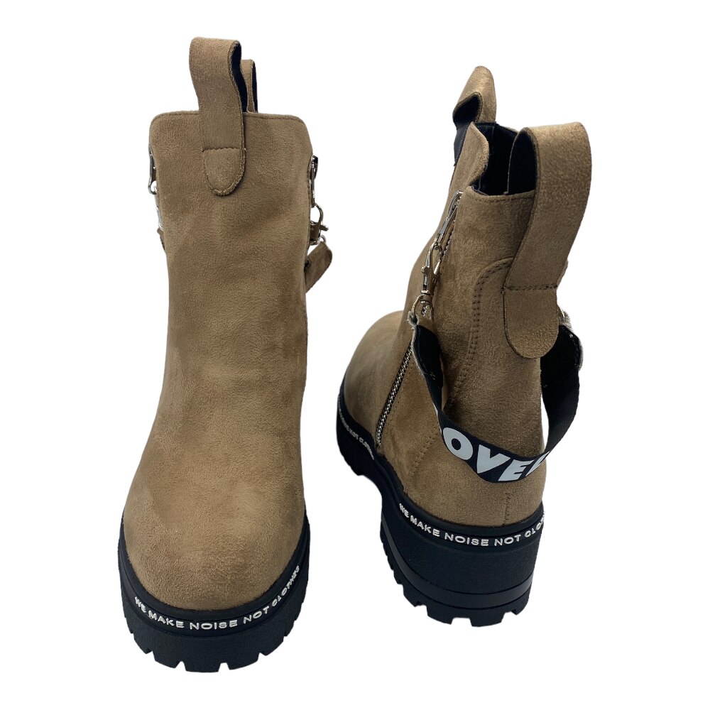 Ghete dama Zena, imblanite piele intoarsa eco, bej, 40 - eMAG.ro