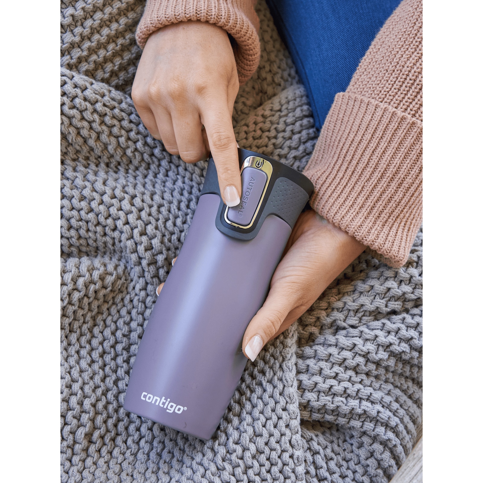 Cana termos West Loop 2.0, Contigo, Inox, 470 ml, Violet - eMAG.ro