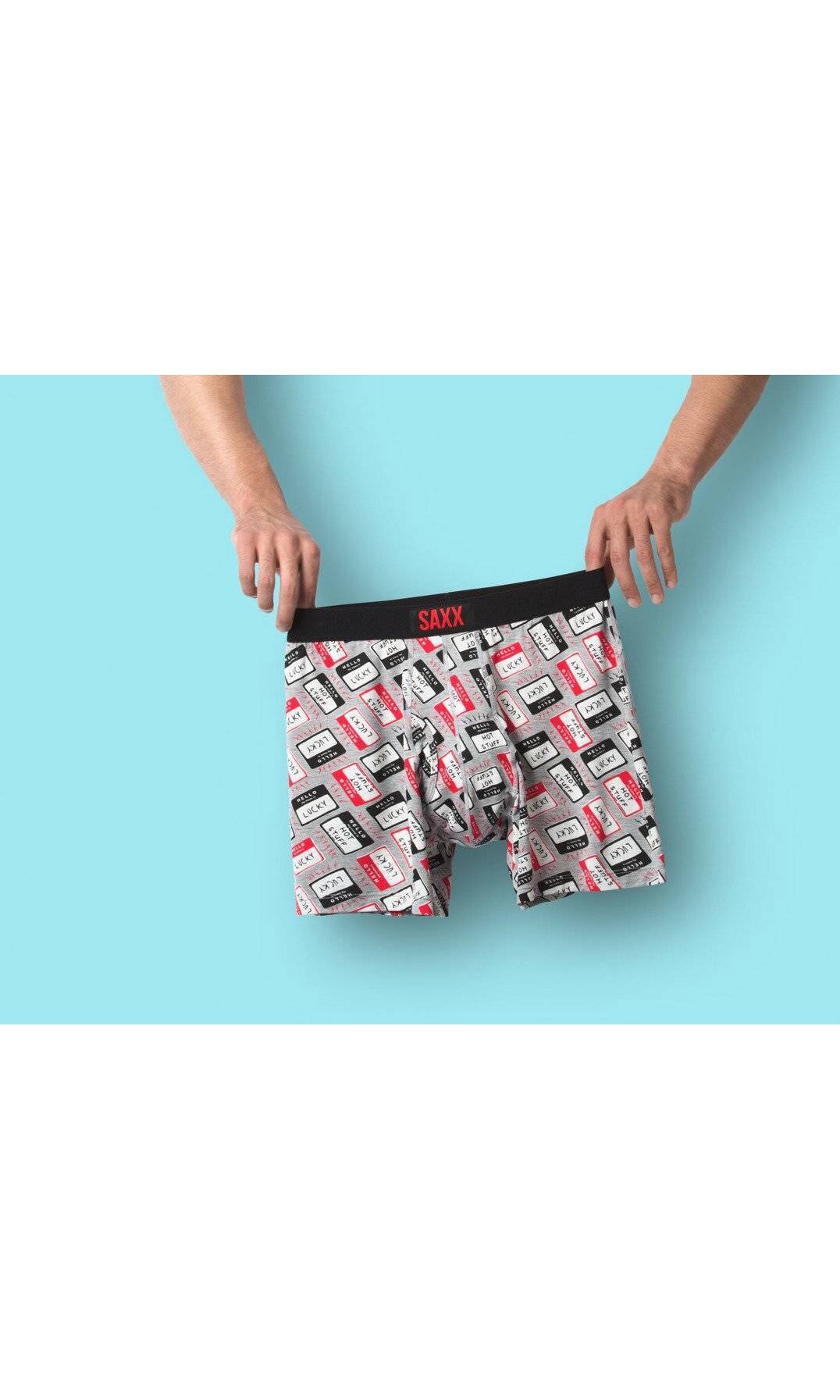 Boxeri sport barbati Saxx Sport Mesh, Elastan/Viscoza, Gri/Multicolor ...