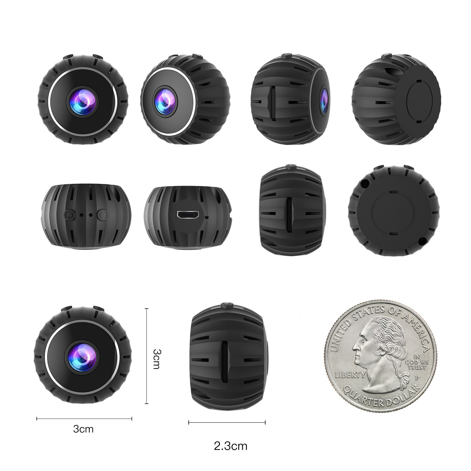 Mini Camera Spion, Vaxiuja, WI-FI, 1080p, HD, Mmicrofon, Senzor de ...