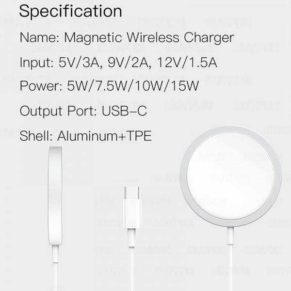 Incarcator Wireless Pentru iPhone MagSafe Charger, Alb - eMAG.ro