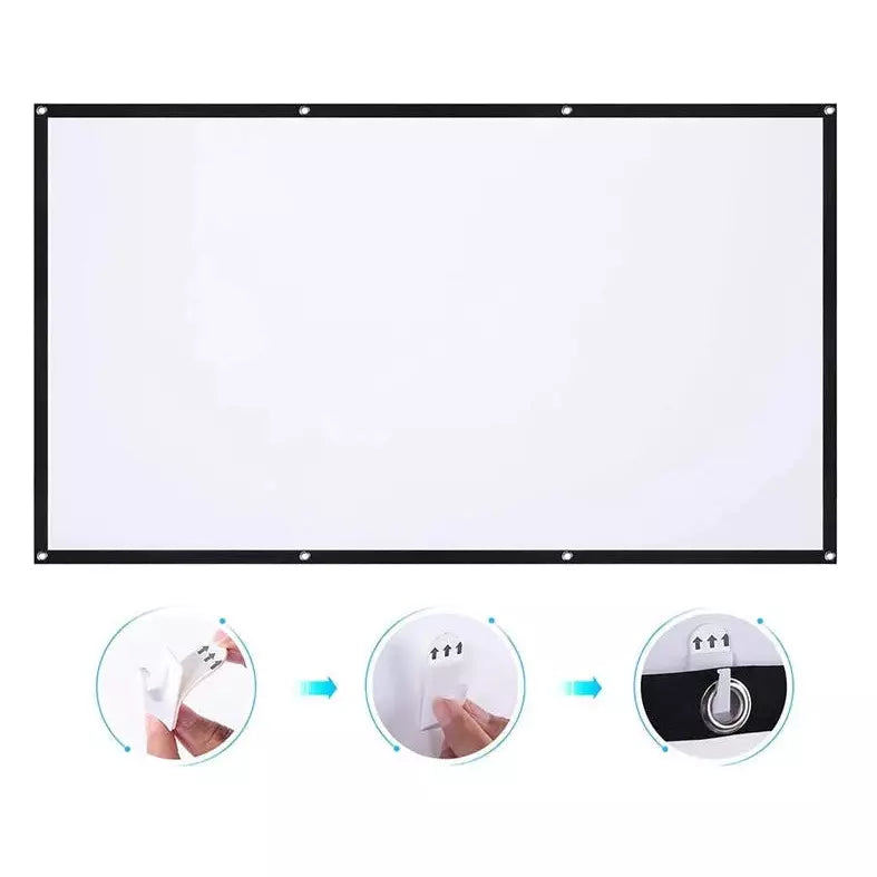 Ecran de proiectie HD, 120 inch, Format 16:9, Alb/Negru - eMAG.ro