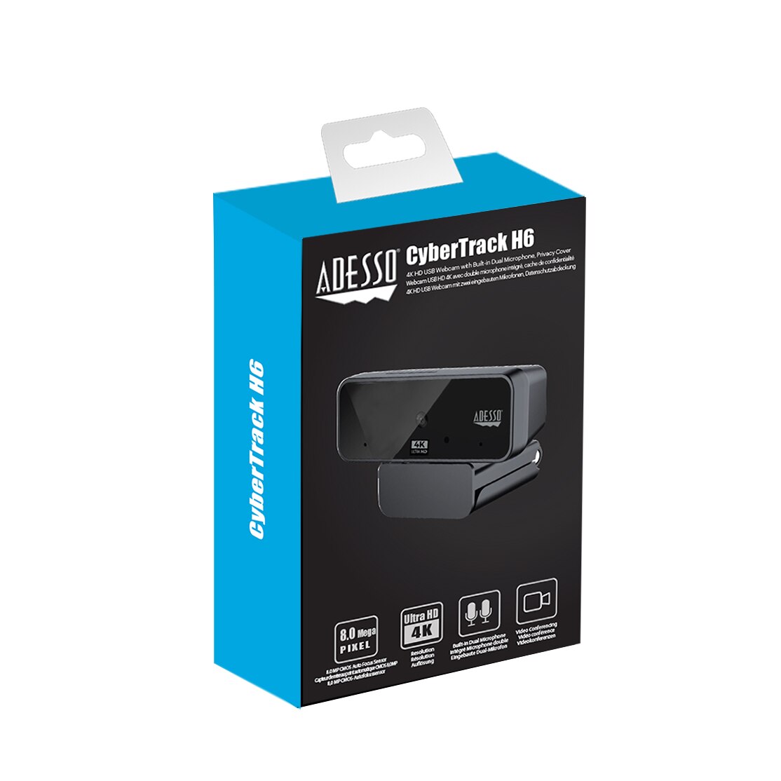 Camera web USB Adesso Cybertrack H6 4K Ultra HD, focalizare infinita ...