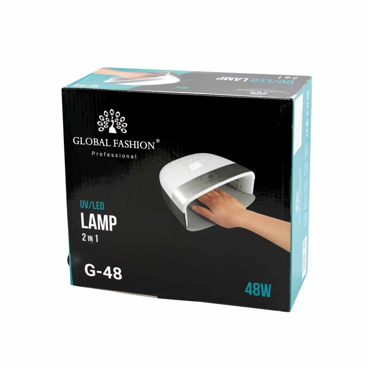 Лампа за нокти LED/UV 48W Global Fashion G48, розова - eMAG.bg
