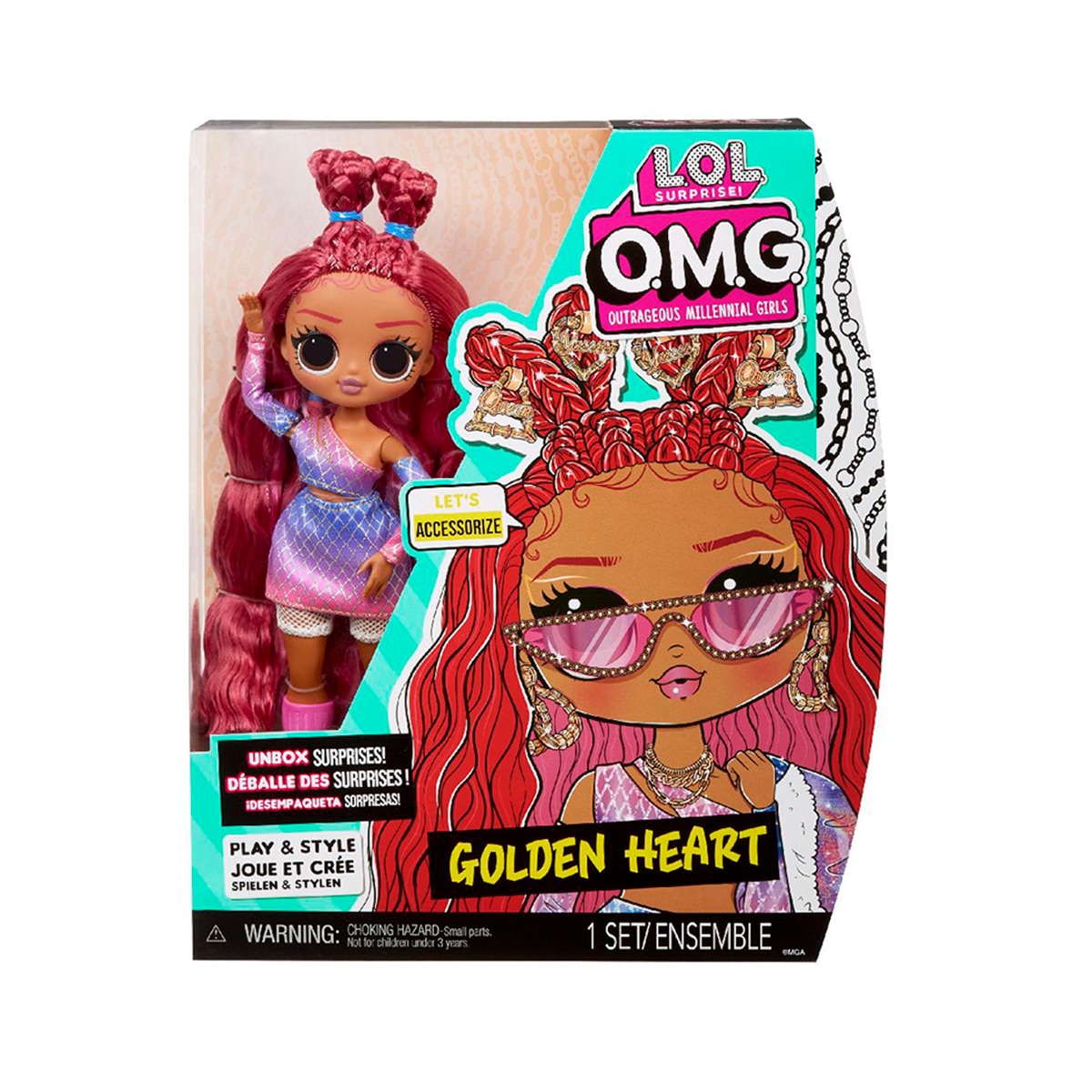 Papusa cu accesorii L.O.L. Surprise! OMG S7 Golden Heart, 27 cm - eMAG.ro