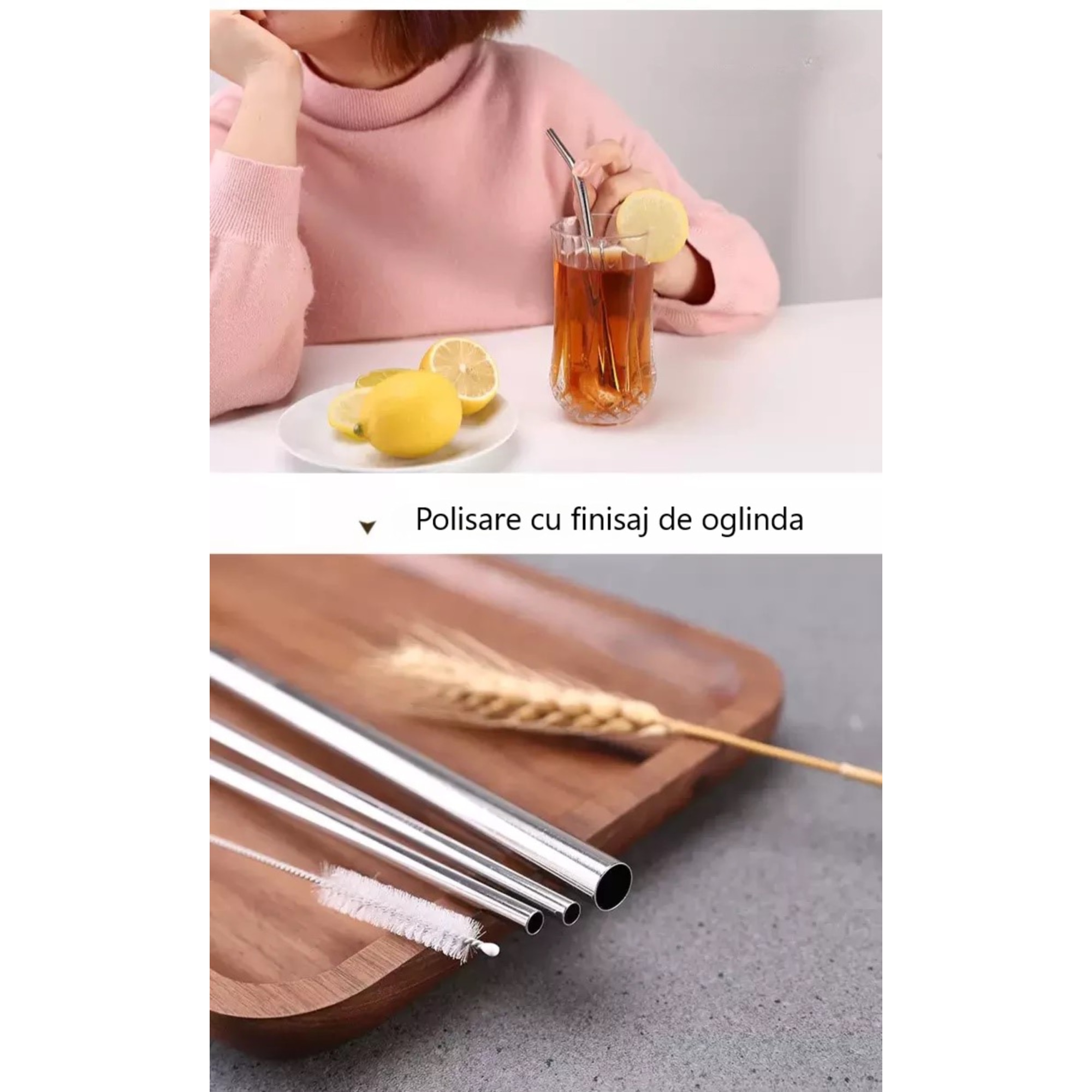 Set 3 paie metalice din inox si perie de curatare INNOVIO ...