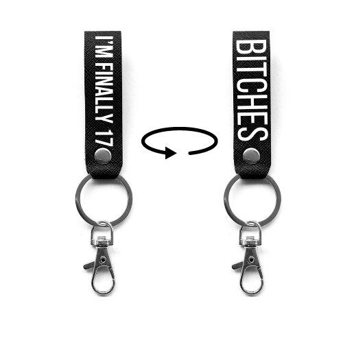 Breloc accesoriu chei/geanta, BRELOCK, piele, 3 x 8 cm, aniversare cu ...