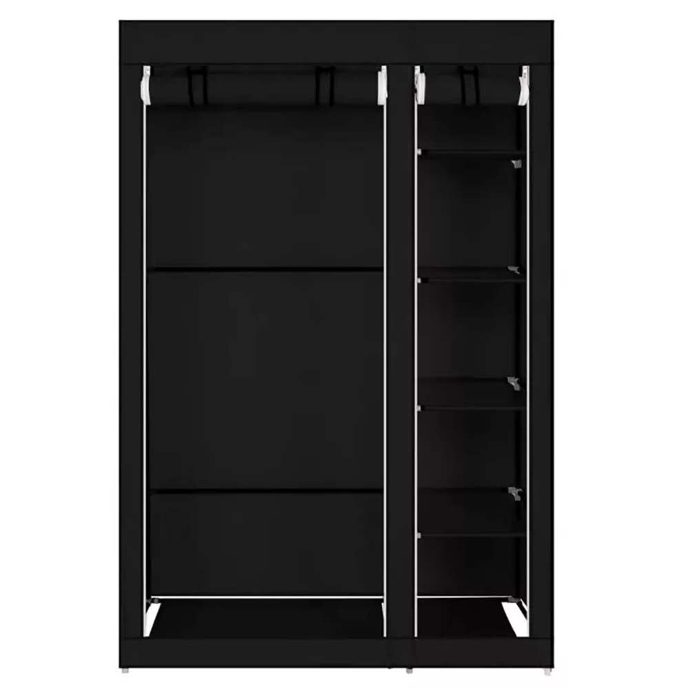 Dulap textil portabil pentru haine cu structura metalica, negru - eMAG.ro