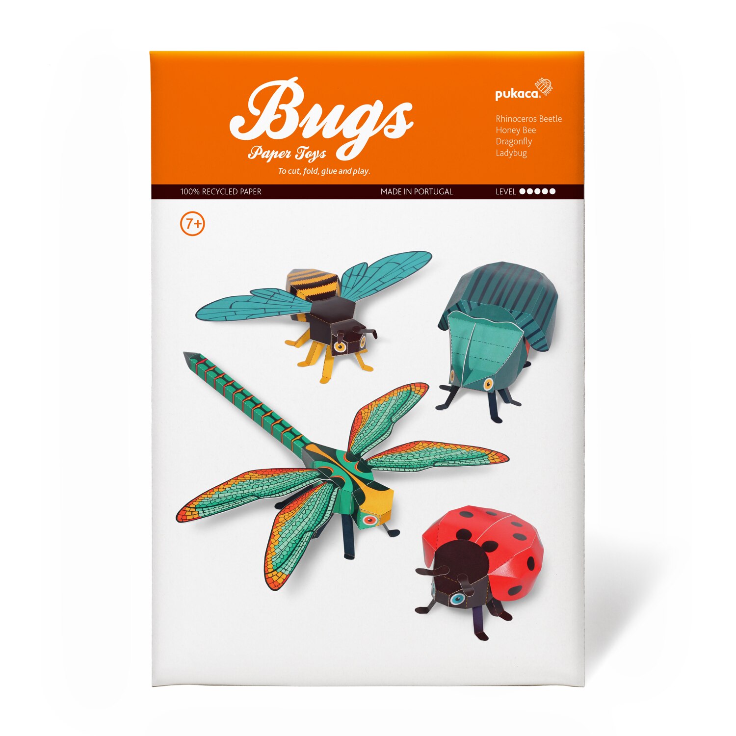 Kit craft de construit 4 insecte de jucarie PUKACA din hartie, prin ...