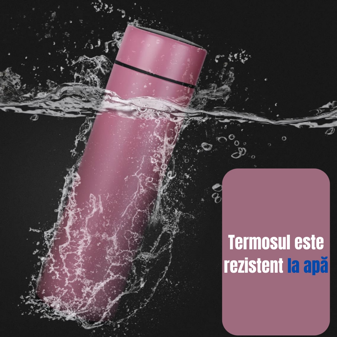 Termos, afisaj Led cu ecran tactil, indicator temperatura, otel ...