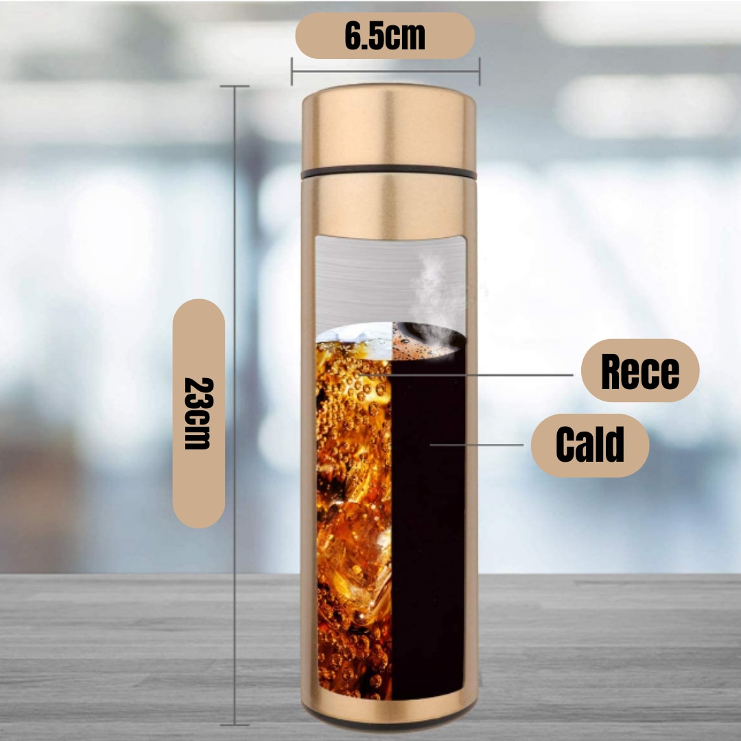 Termos, afisaj Led cu ecran tactil, indicator temperatura, otel ...