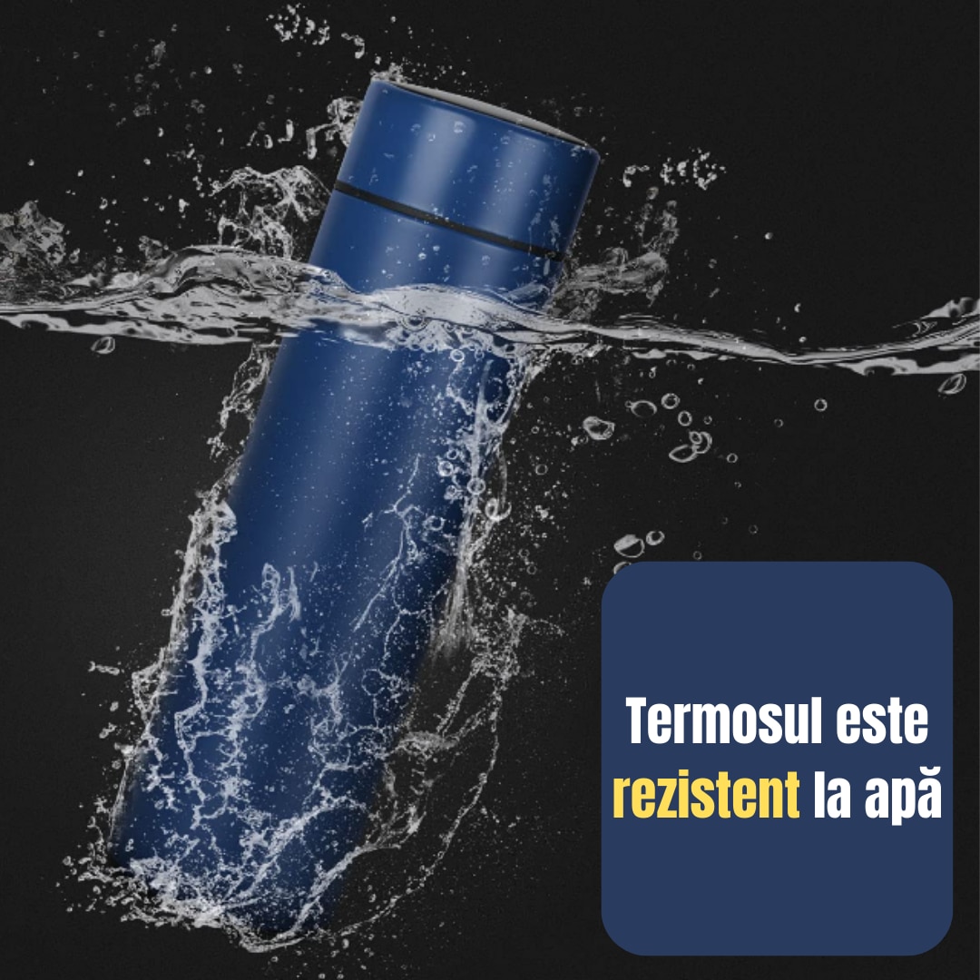 Termos, afisaj Led cu ecran tactil, indicator temperatura, otel ...