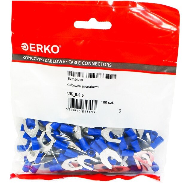 Terminal de cablu tip furca izolat KNE 2,5mm-M8 100 buc Erko - eMAG.ro