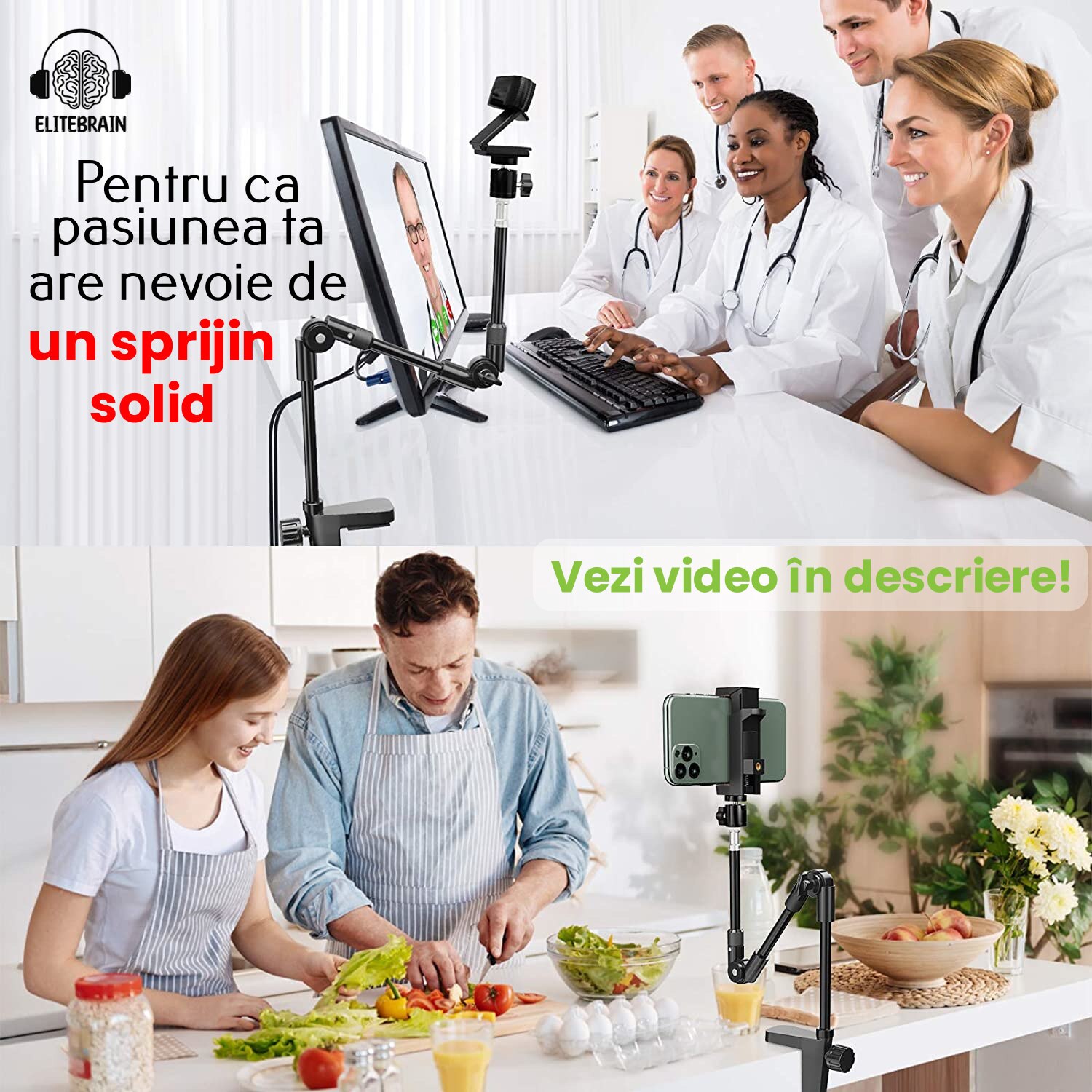 Stativ masa foto, video, audio, brat aluminiu super flexibil ...