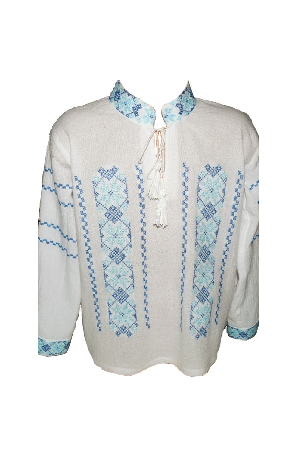 Ie populara Brau Muntenesc model Alexandru, masura L INTL alba brodata ...