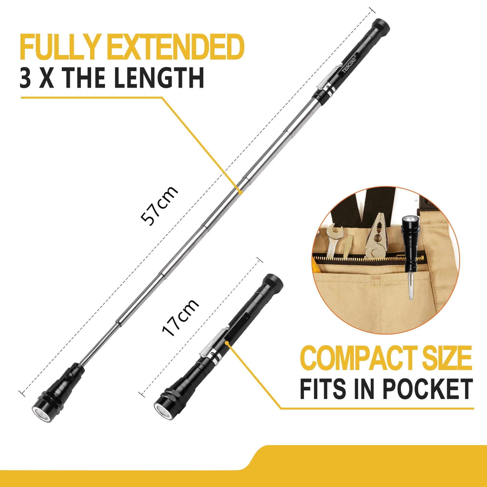 Instrumente pentru ridicat obiecte, OIMG, Telescopic, LED, Argintiu ...