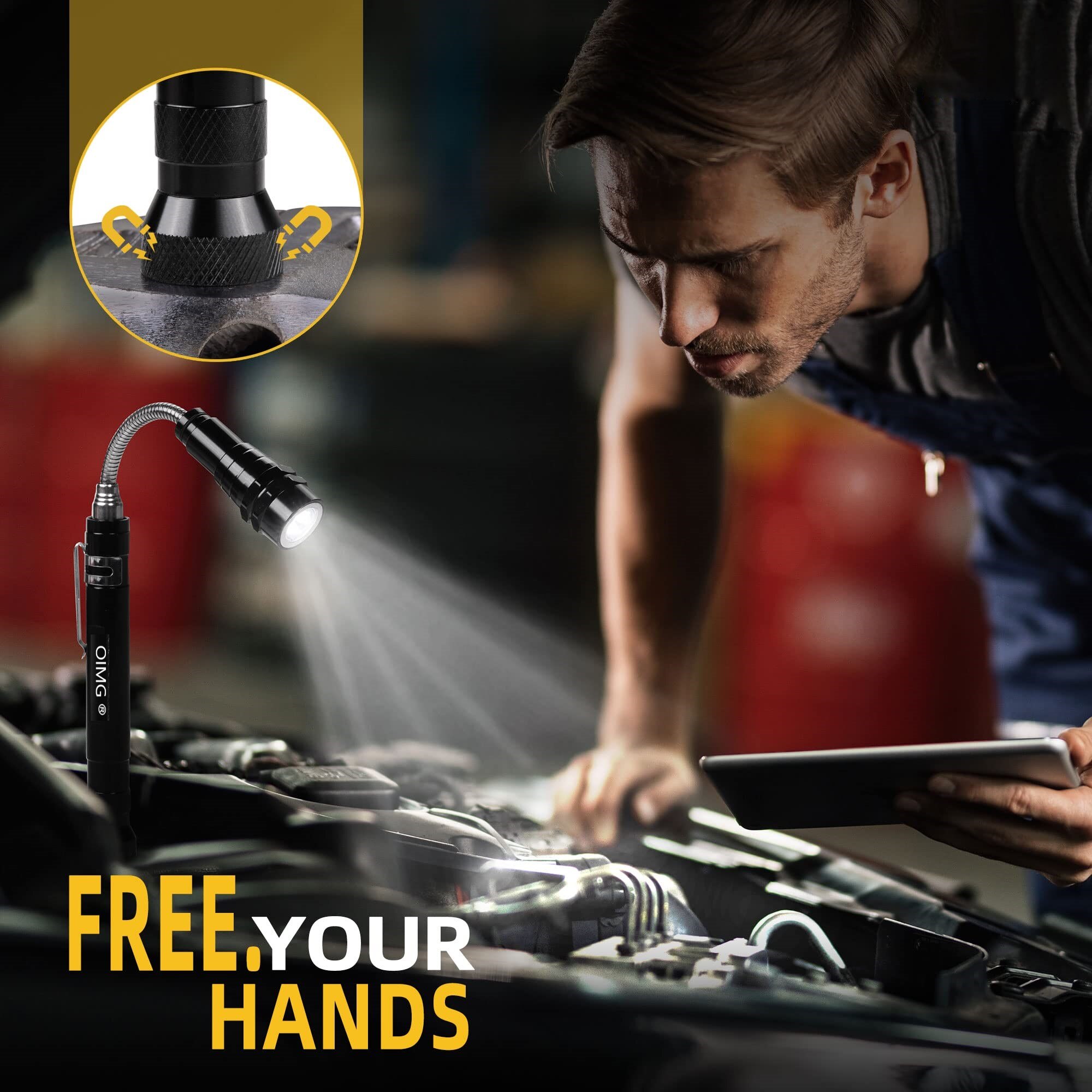 Instrumente pentru ridicat obiecte, OIMG, Telescopic, LED, Argintiu ...