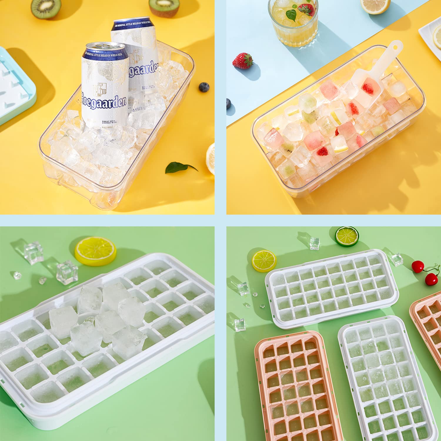 Cutie pentru gheata, OIMG, Cu capac, Albastru/Transparent - eMAG.ro