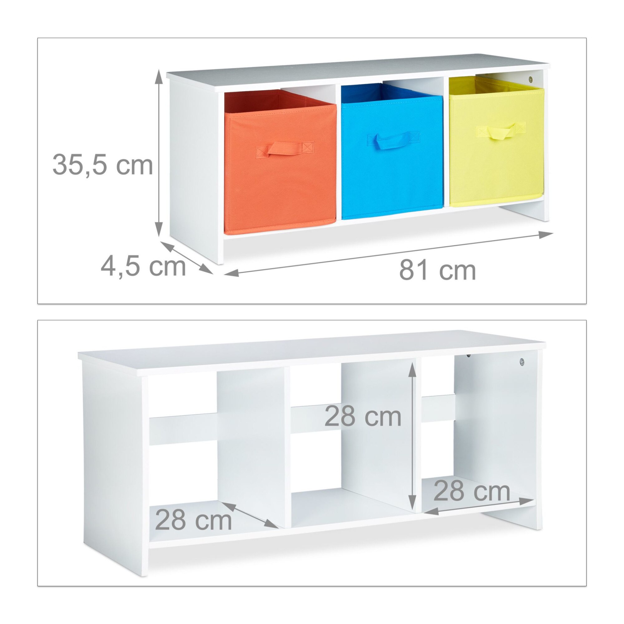 Banca pentru copii cu spatiu de depozitare, dimensiuni 35,5 x 81 x 29 ...