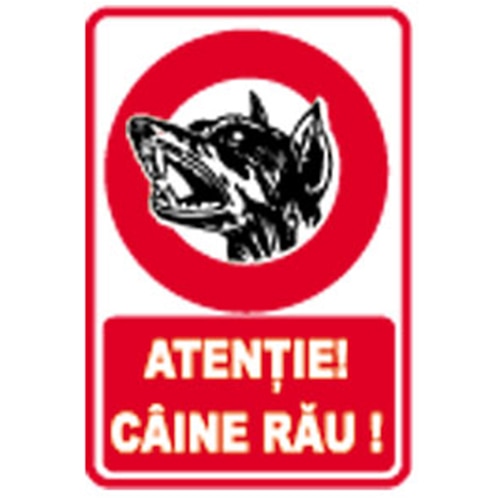 Indicator, atentie!caine rau, Komatex, 20x26.5cm - eMAG.ro