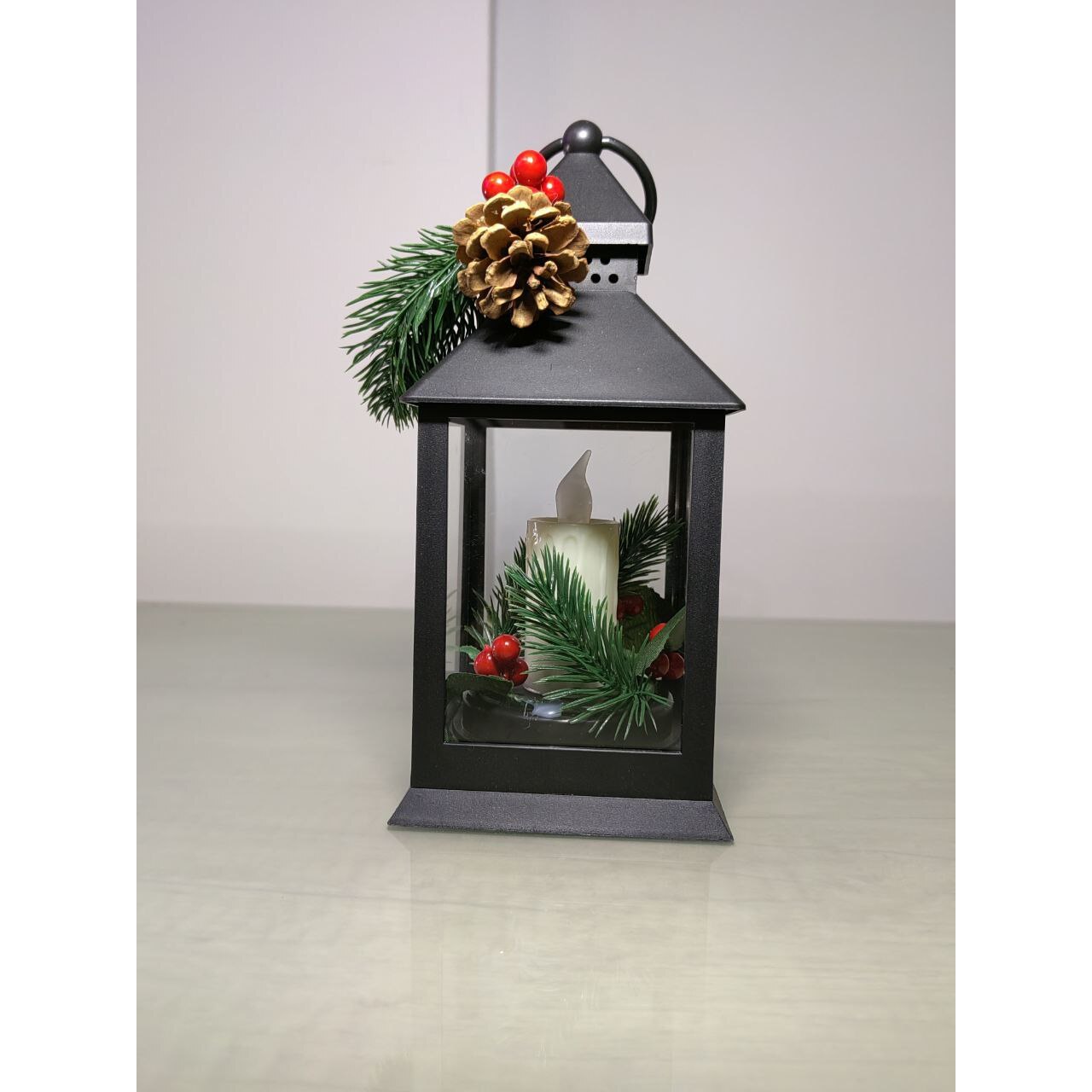 Felinar decorativ pe baterii, de craciun, Negru - eMAG.ro