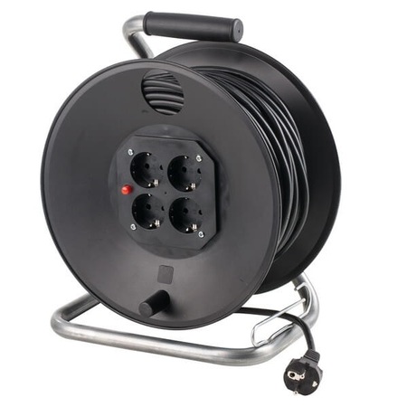 Derulator cablu H05VV-F 40m, 4 prize Schuko, sectiune cablu 2.5mm, cu ...