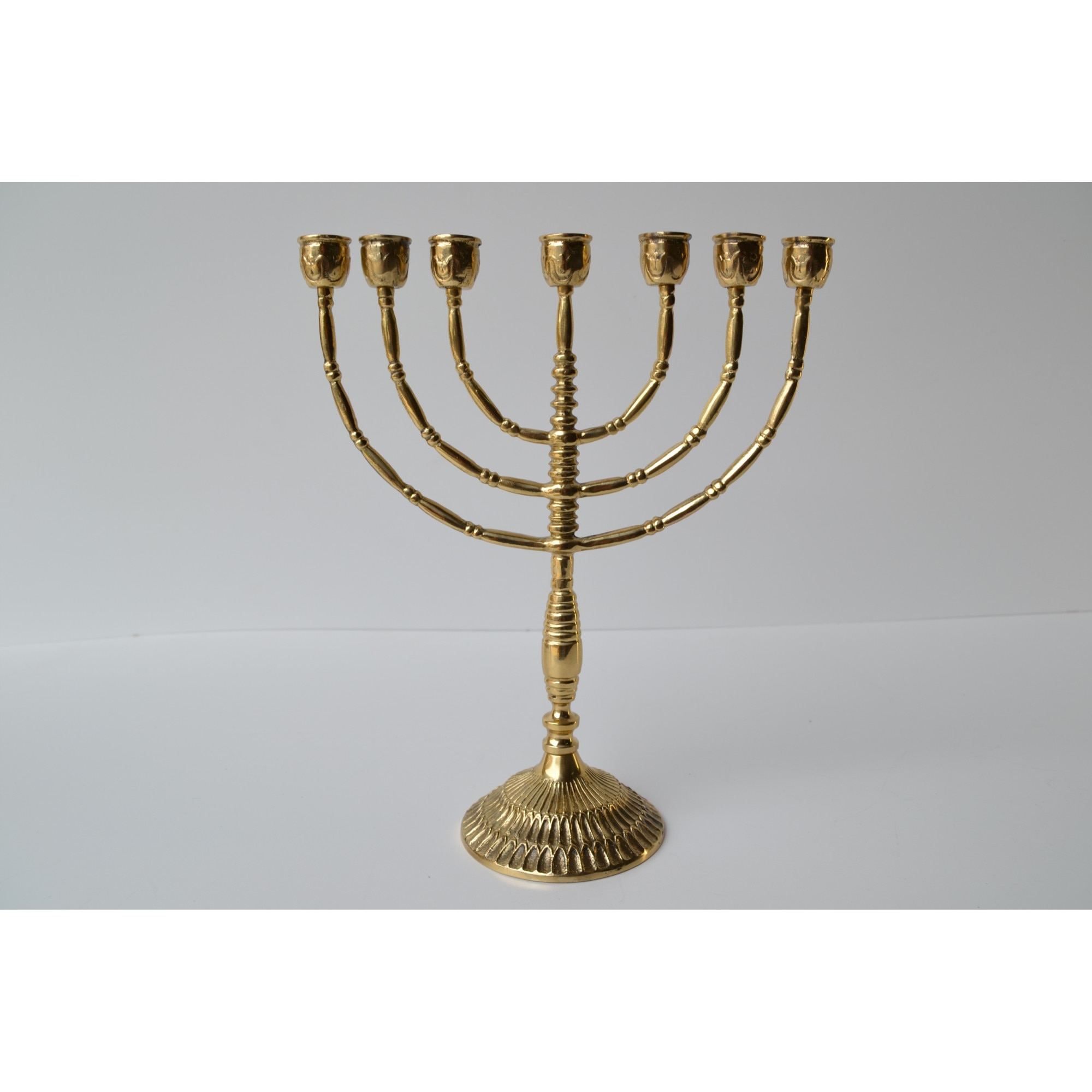 Suport lumanari, 7 brate, Alama, Auriu - eMAG.ro