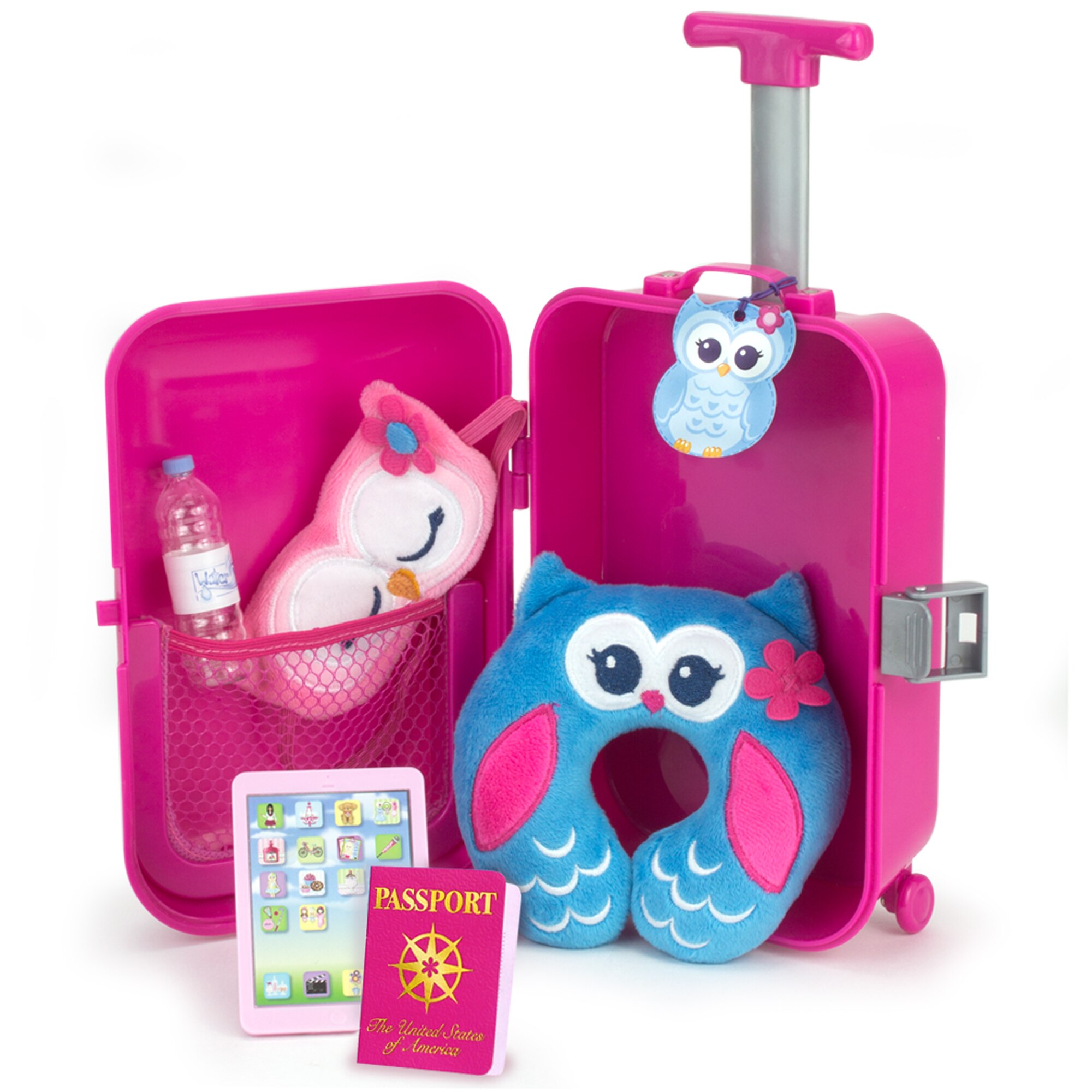 Set de valiza cu 7 accesorii pentru papusi, Teamson Kids, roz - eMAG.ro