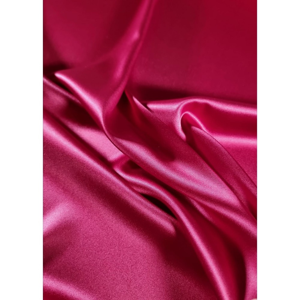 Tesatura elastica din matase naturala - design uni, 138x100 cm, Rosu ...