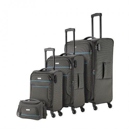 Set trolere + geanta, Travelite, Poliester, 81/61/29/12 l, Negru ...