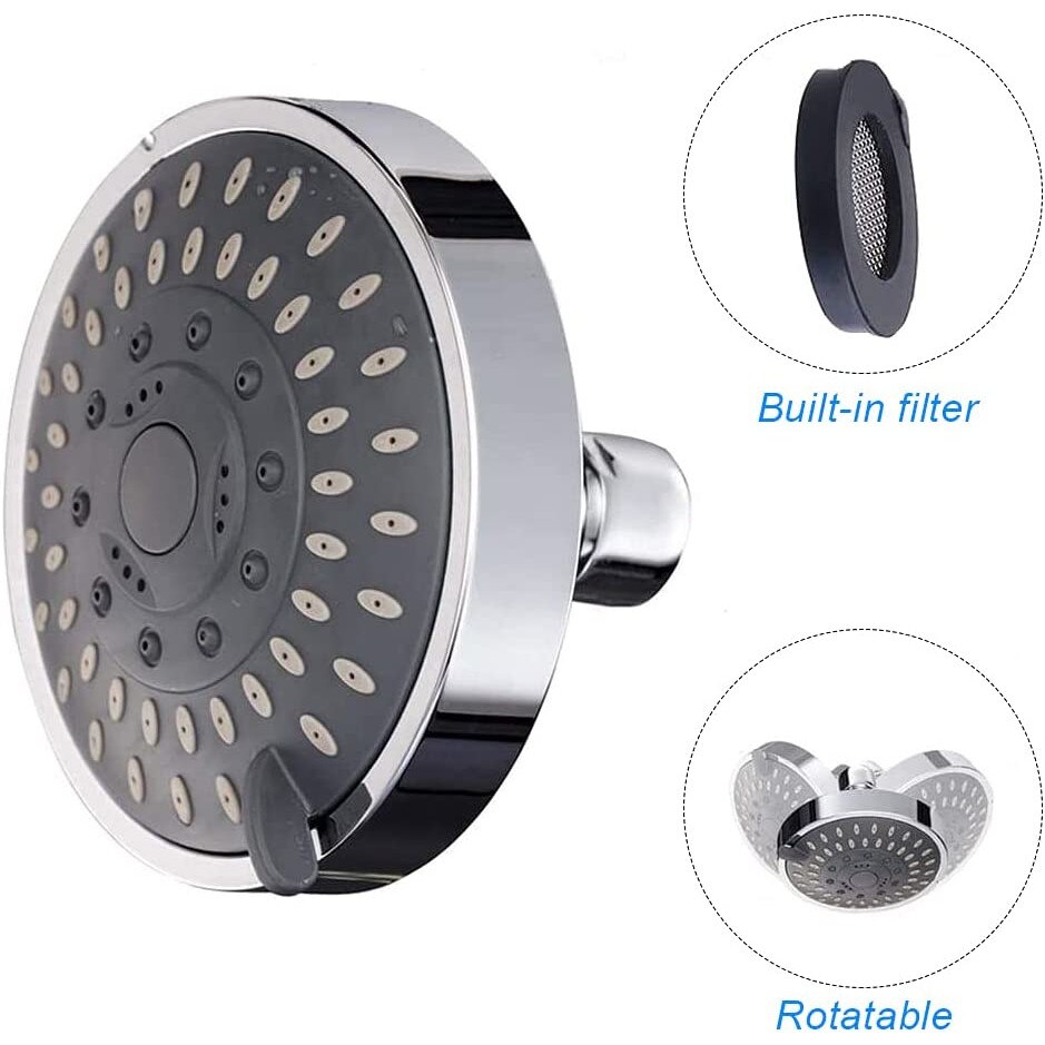 Cap de dus, ComResi, Reglabil, 5 Moduri curgere, ABS, Argintiu - eMAG.ro