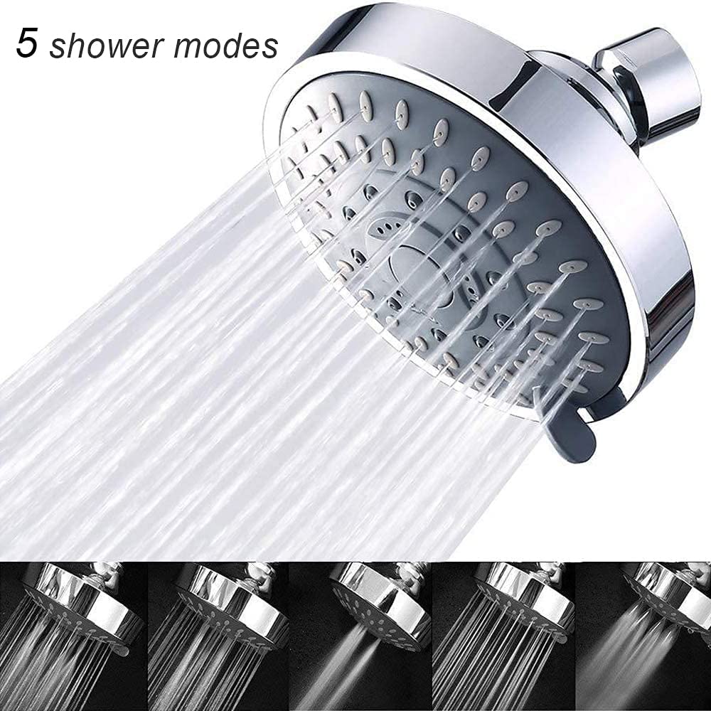 Cap de dus, ComResi, Reglabil, 5 Moduri curgere, ABS, Argintiu - eMAG.ro