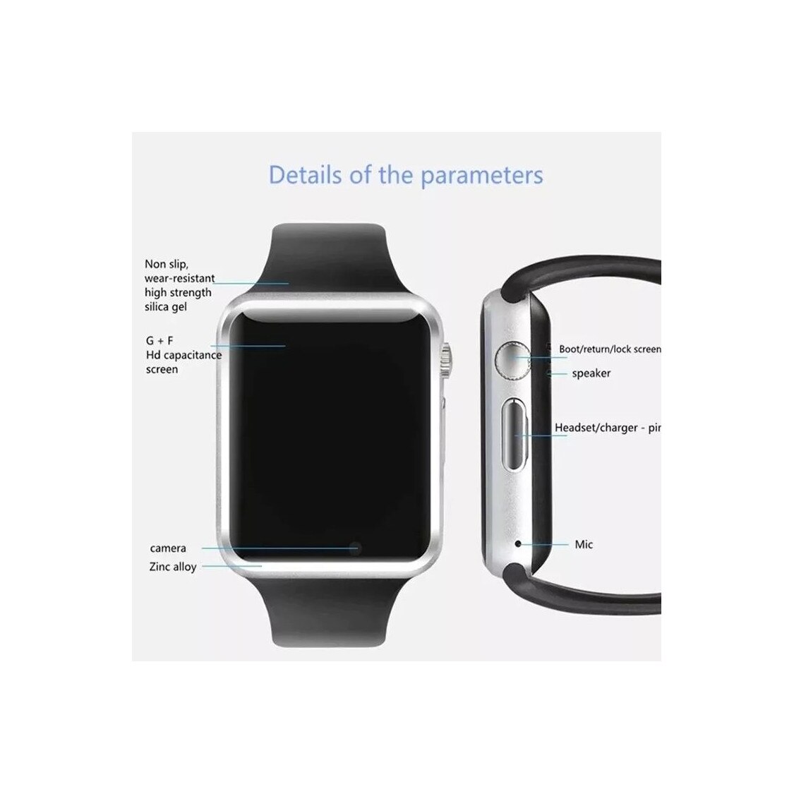 Ceas smartwatch, Camera Foto, Ecran 1.54inch, Bluetooth, Compatibil SIM ...