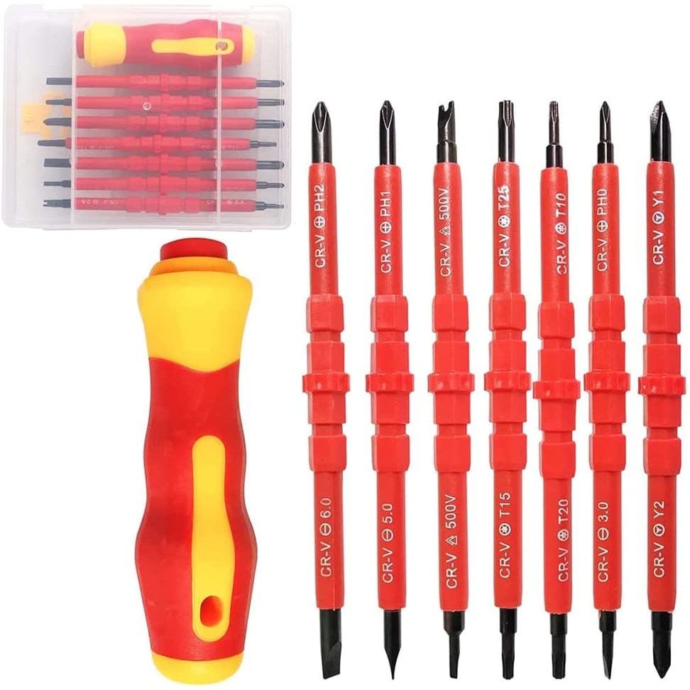 Set de surubelnite izolate, ComResi, 7 bucati, Rosu/Galben - eMAG.ro