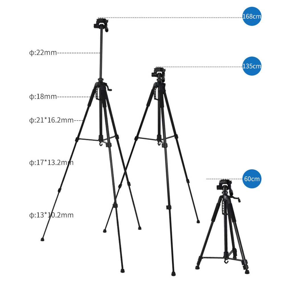 Trepied pentru telefon, 66 inch, Compatibil cu IOS/Android, Negru - eMAG.ro