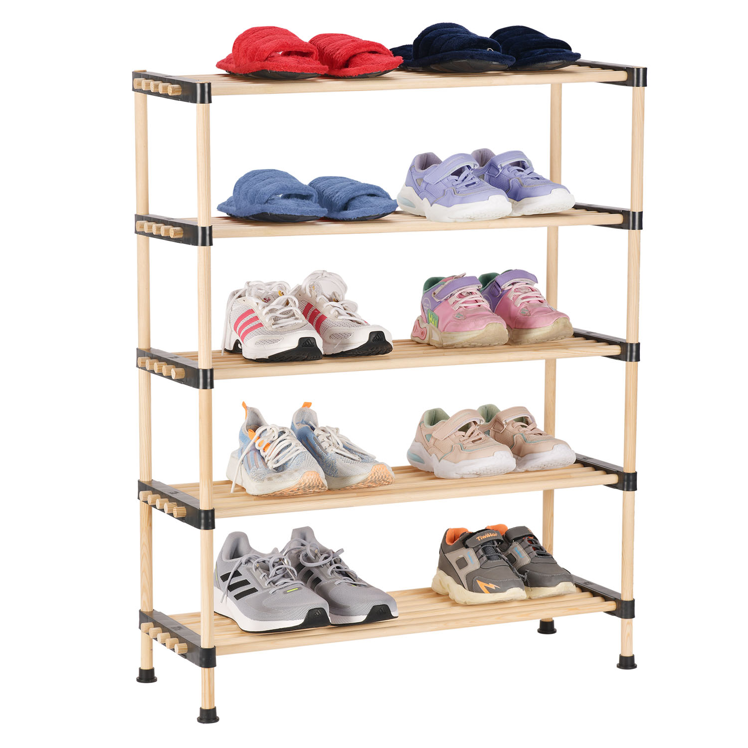 Raft modular din lemn cu 5 polite, SEOWOOD, SC-7605, 92 cm - eMAG.ro