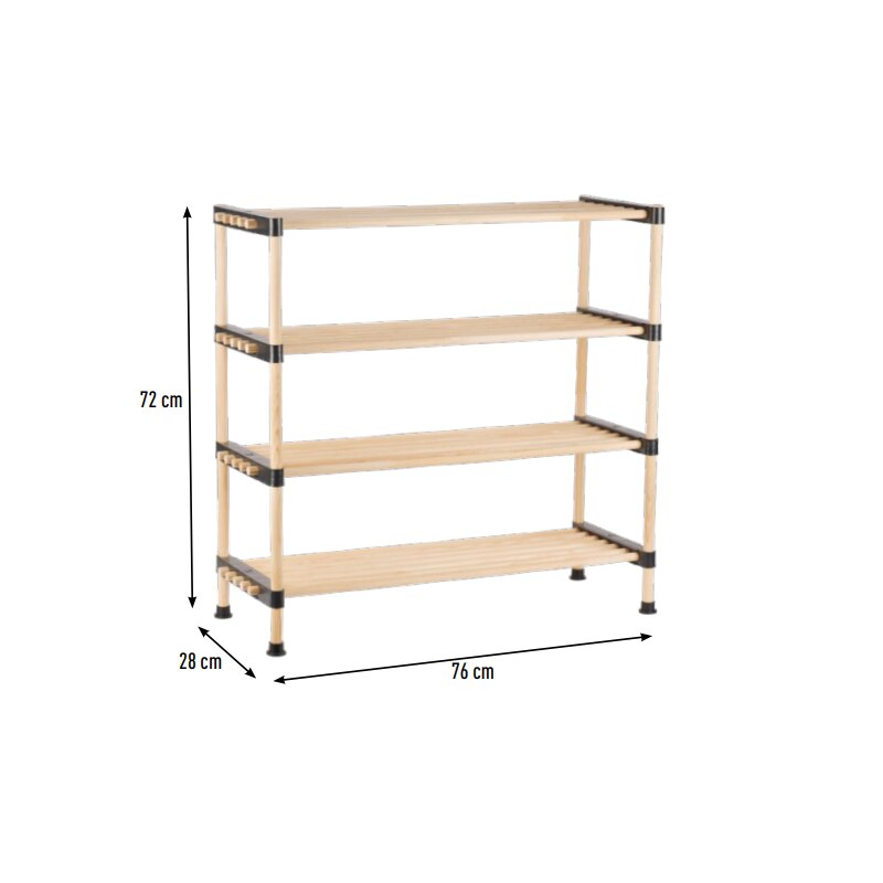 Raft modular din lemn cu 4 polite SEOWOOD, SC-7604, 72 cm - eMAG.ro