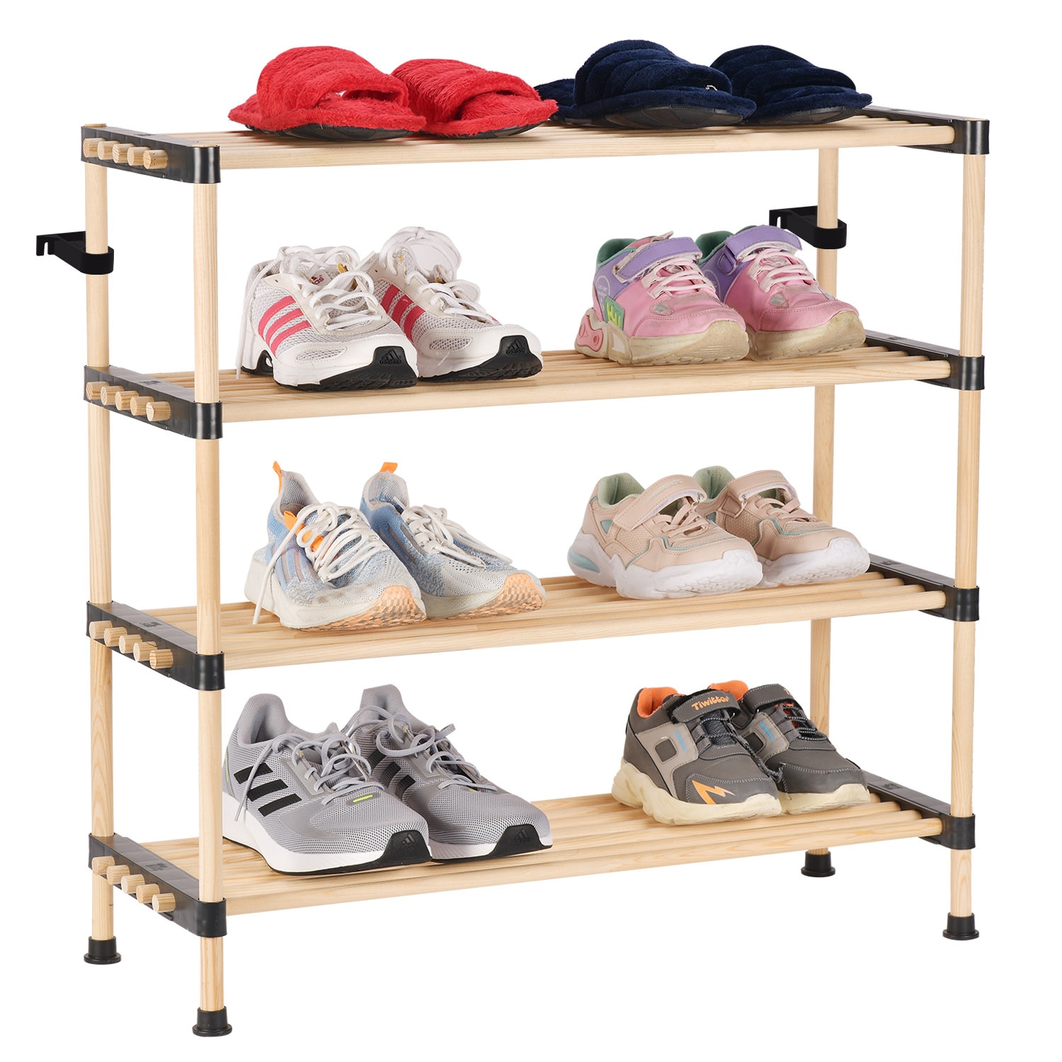 Raft modular din lemn cu 4 polite SEOWOOD, SC-7604, 72 cm - eMAG.ro