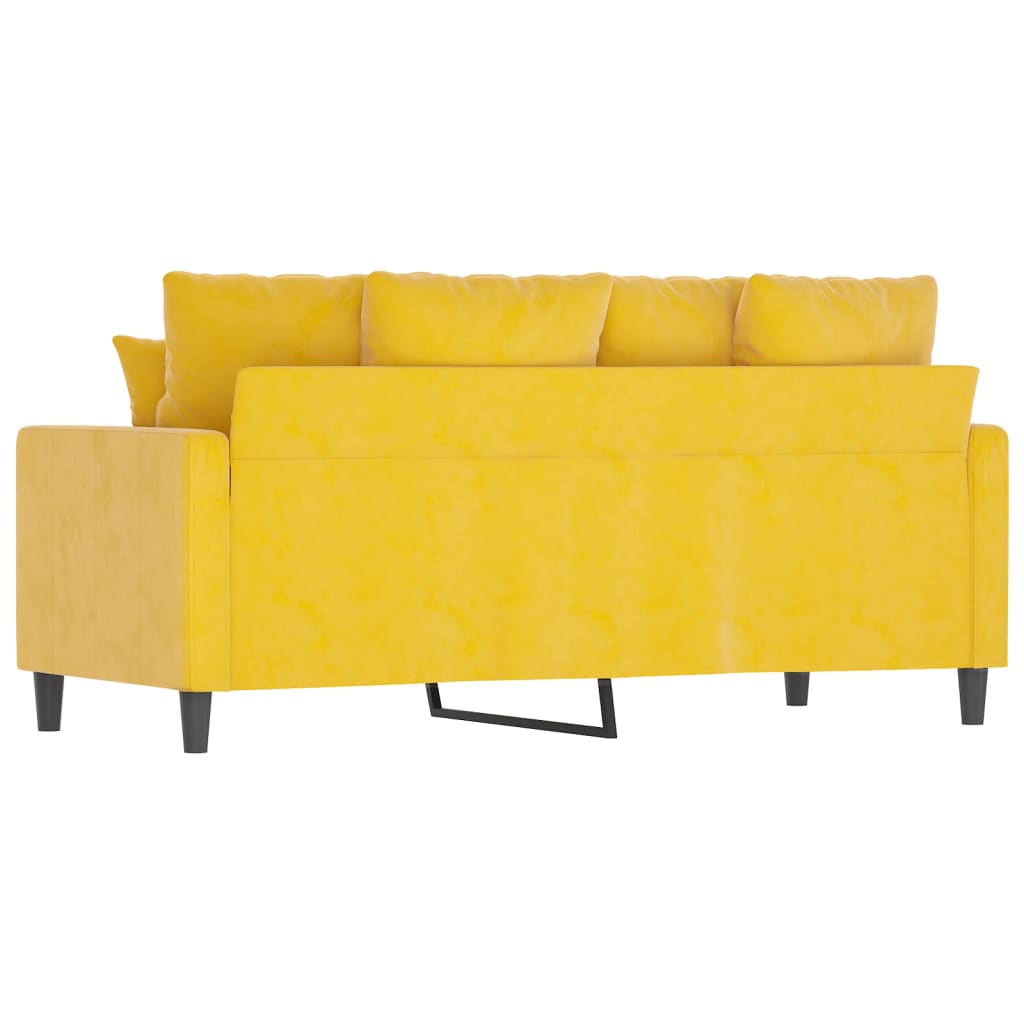 Диван vidaXL, 2-местен, Жълт, 140 см, Кадифе, 20.6 kg - eMAG.bg